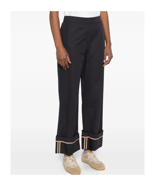 Herno Elasticated Waistband Trousers With Striped Detail