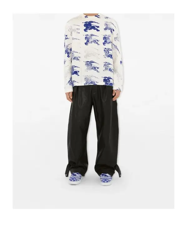 Burberry Allover Logo Printed Long Sleeved T-shirt