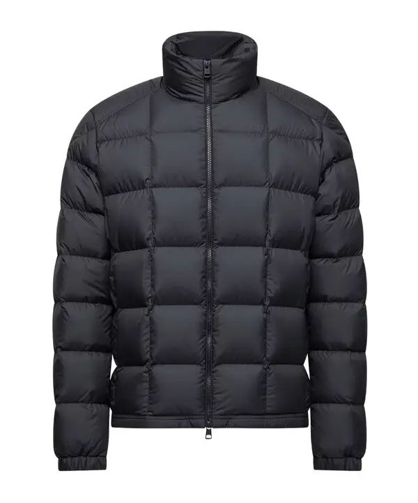 Moncler Eglise Square-quilted Hooded Short Down Jacket - Black