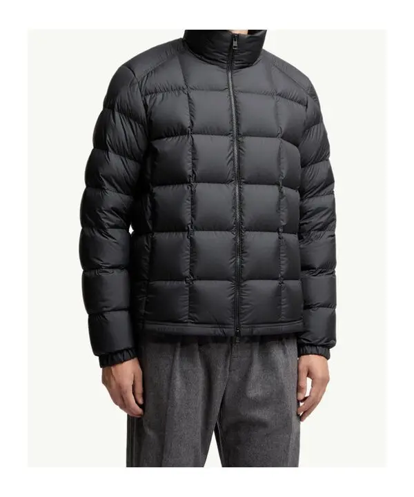 Moncler Eglise Square-quilted Hooded Short Down Jacket - Black