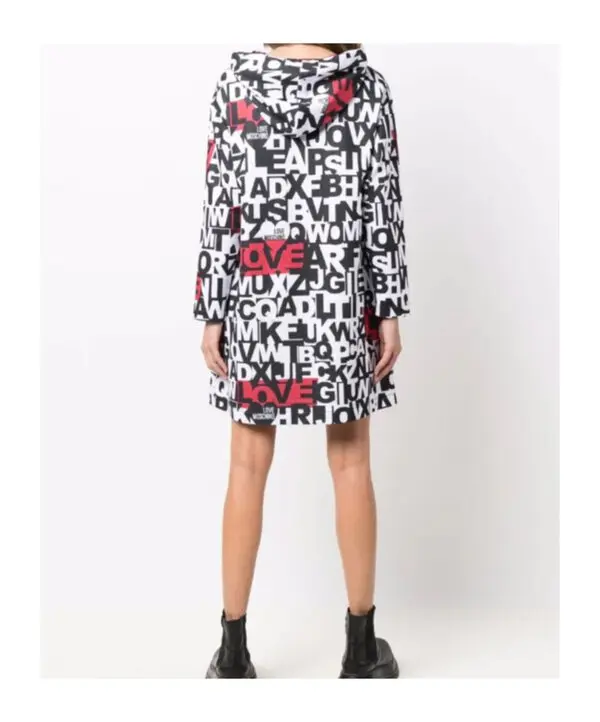 Moschino All-over Logo Print Hoodie Dress