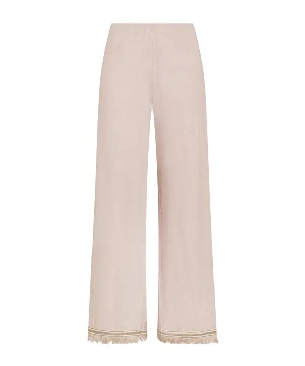 Seventy Fringed Detail Linen Trousers