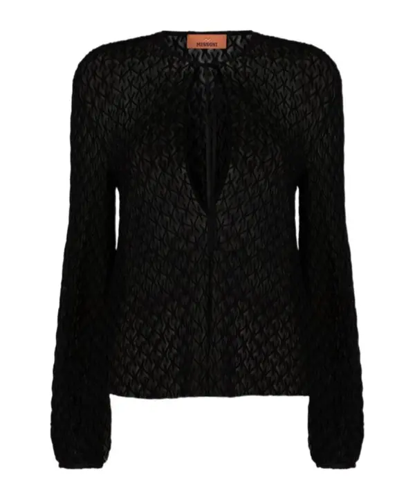 Missoni Keyhole-neck Textured Blouse - Black
