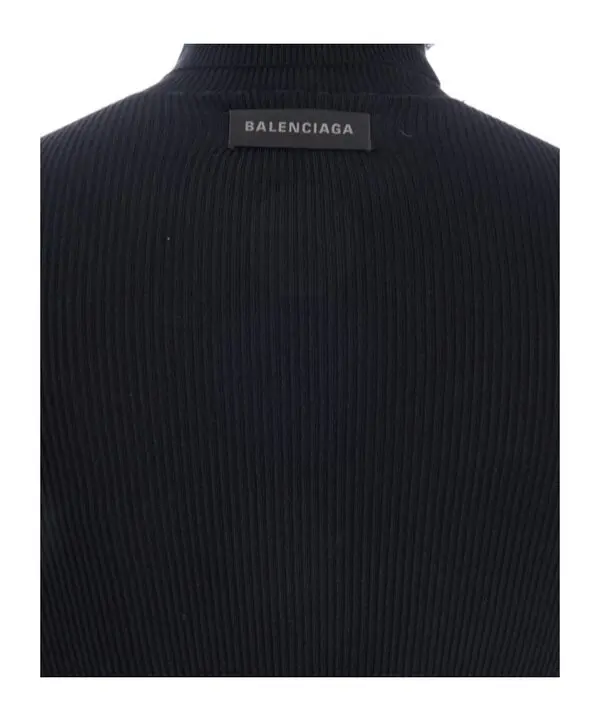 Balenciaga Ribbed Turtleneck Sweater With Logo Patch