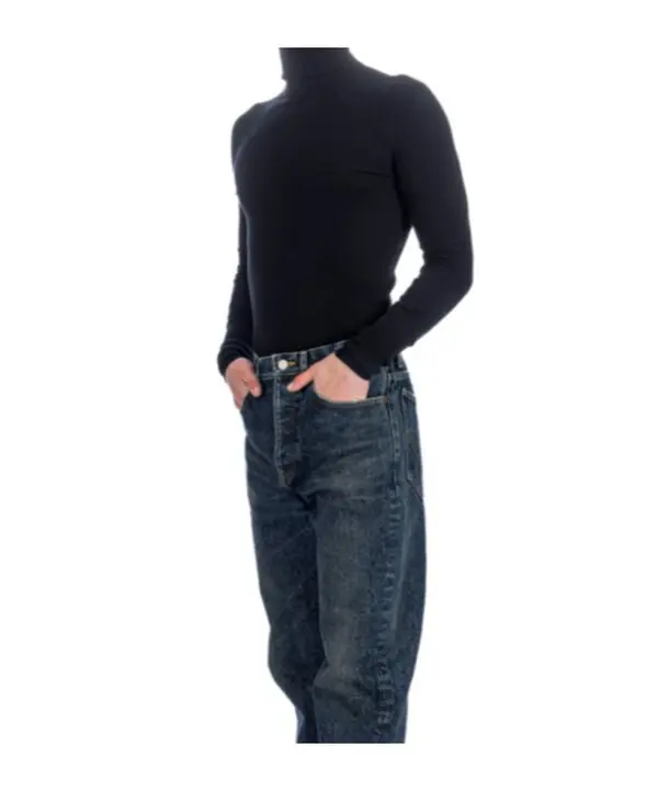 Balenciaga Ribbed Turtleneck Sweater With Logo Patch
