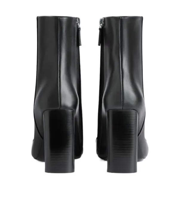 Balenciaga Square Toe Buckle Detail Ankle Boots