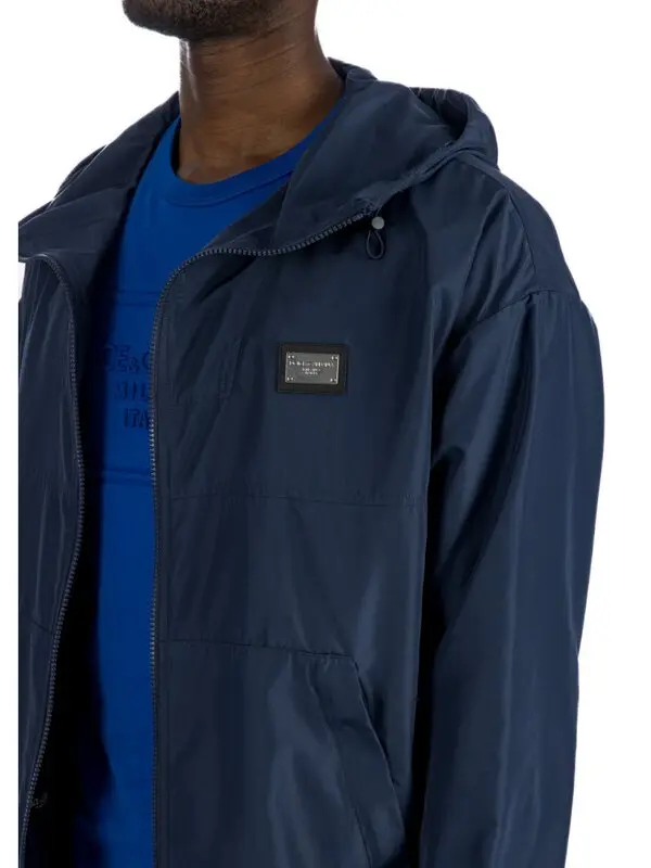 Dolce & Gabbana Logo Plaque Hooded Jacket
