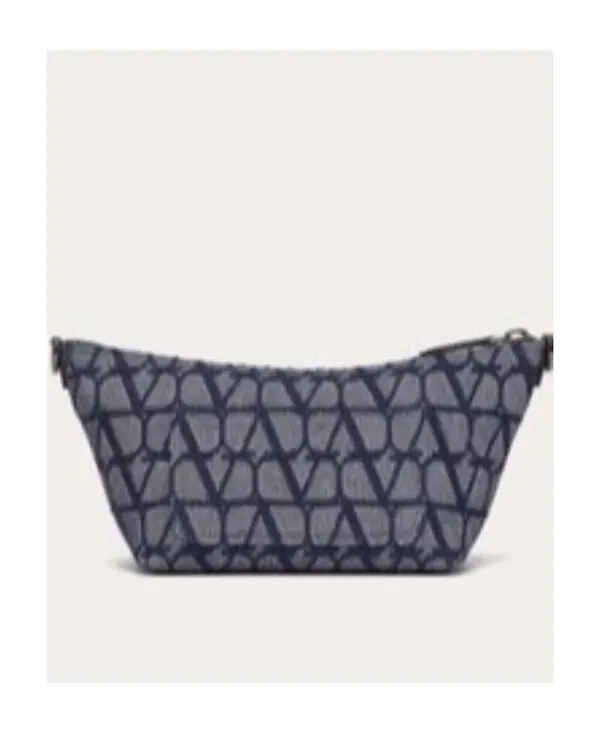 Valentino Garavani All-over Logo Motif Denim Shoulder Bag