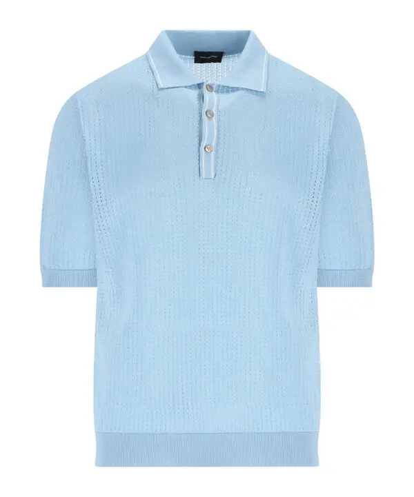 Tagliatore Short-sleeved Polo Shirt - Blue
