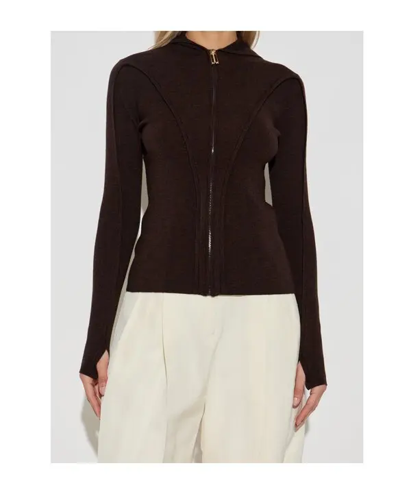 Victoria Beckham Zip-up Knitted Hoodie