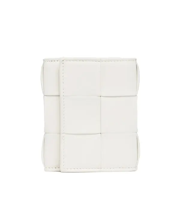 Bottega Veneta Small Cassette Tri-fold Zip Wallet - White