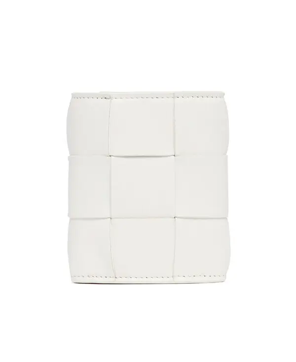Bottega Veneta Small Cassette Tri-fold Zip Wallet - White