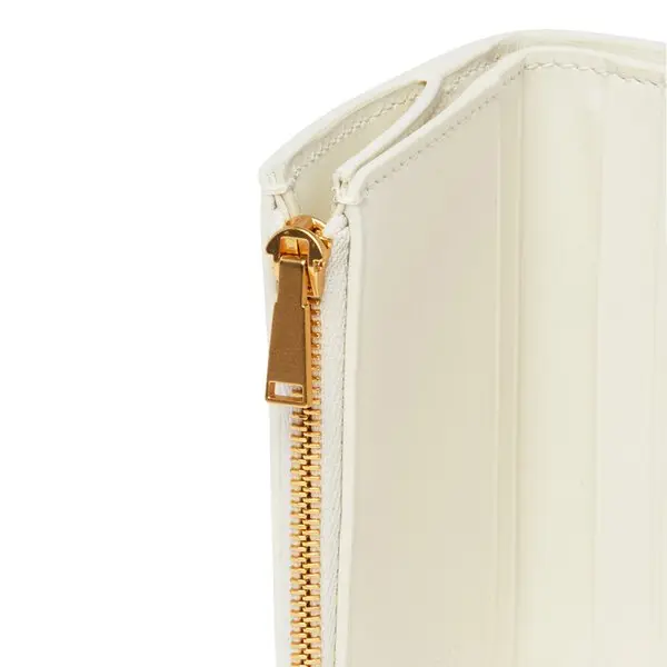 Bottega Veneta Small Cassette Tri-fold Zip Wallet - White