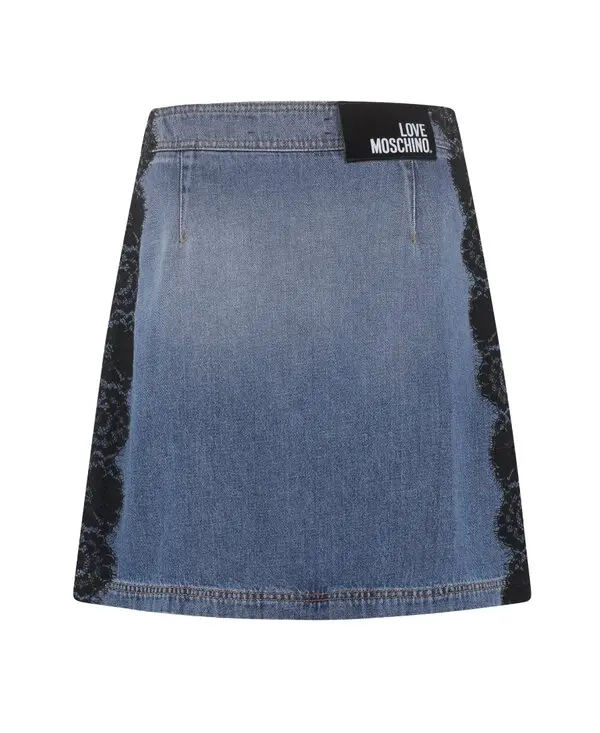 Moschino Zipper Detail Denim Skirt