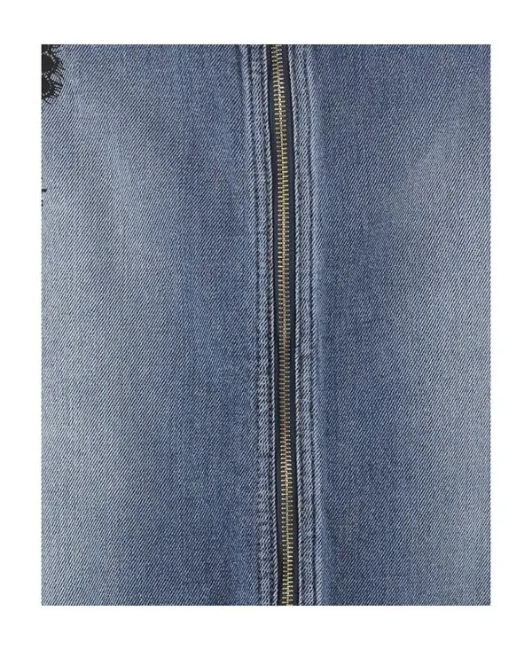 Moschino Zipper Detail Denim Skirt