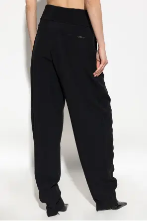 Attico High Waist Wide Leg Trousers - Black