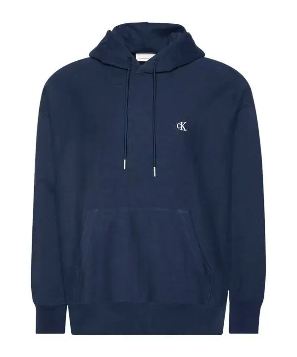 Calvin Klein Logo-detail Cotton Hoodie - Blue