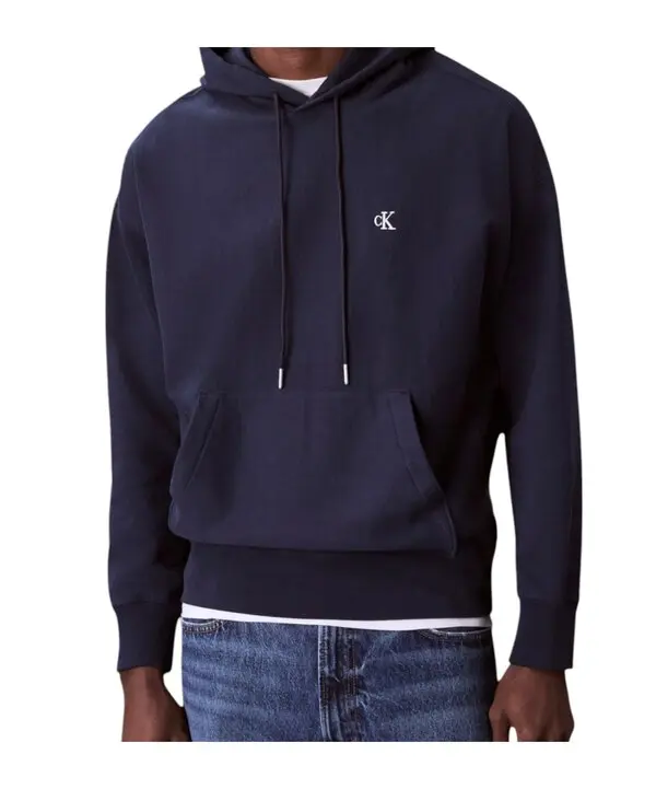 Calvin Klein Logo-detail Cotton Hoodie - Blue
