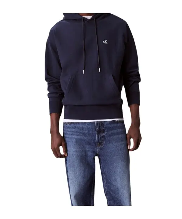 Calvin Klein Logo-detail Cotton Hoodie - Blue