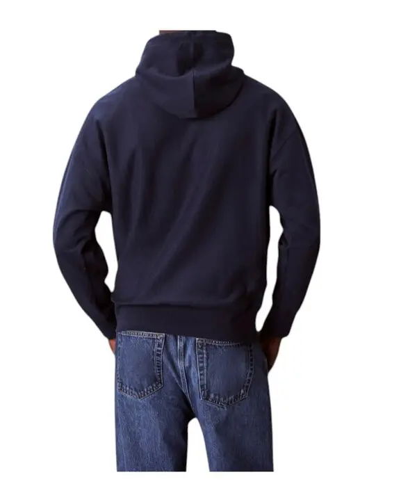 Calvin Klein Logo-detail Cotton Hoodie - Blue