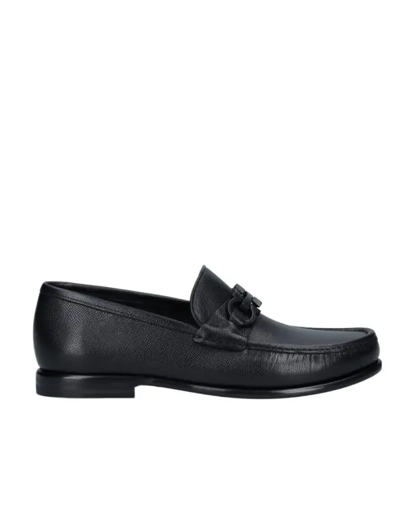 FERRAGAMO Gancini Bit Loafers - Black