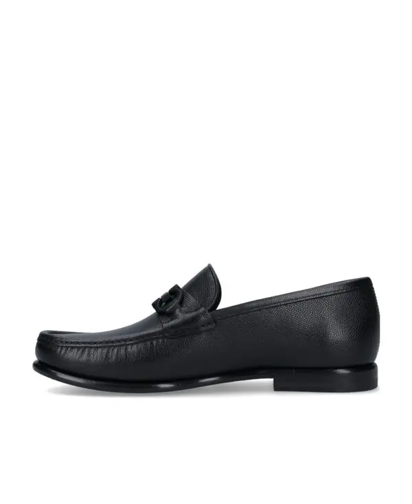 FERRAGAMO Gancini Bit Loafers - Black
