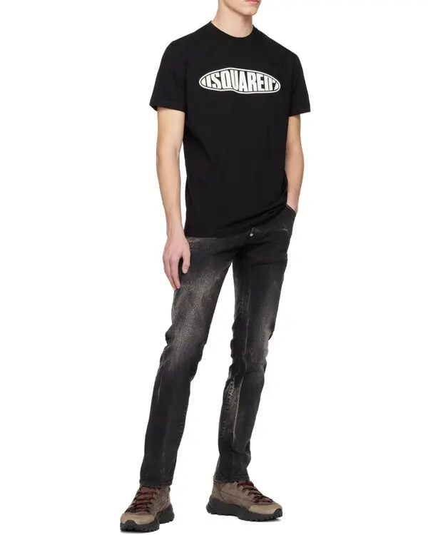 Dsquared2 Logo Printed Crewneck T-shirt - Black