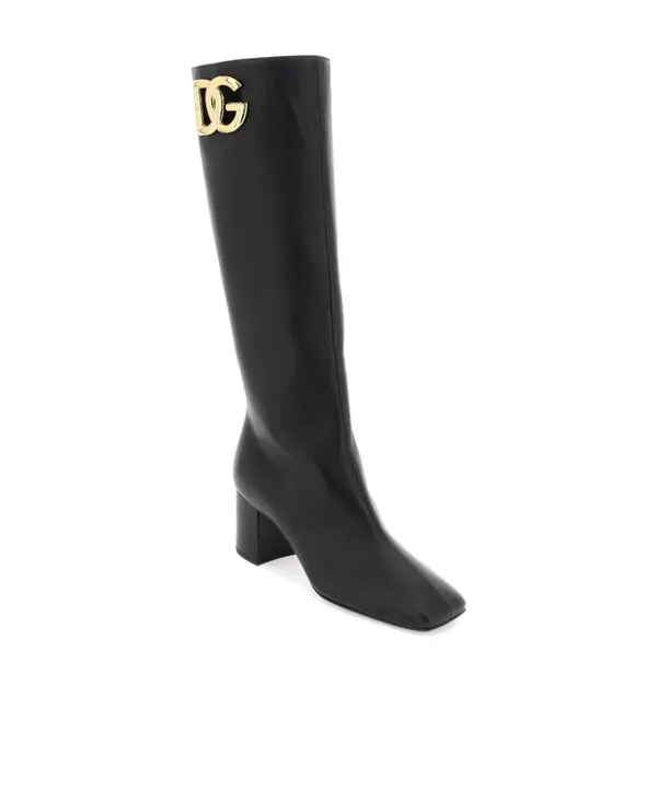 Dolce & Gabbana Logo Plaque Square-toe Boots