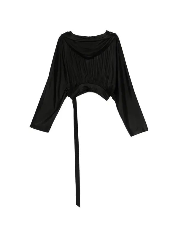 Rick Owens Long-sleeve Hoodie With Pleated Details