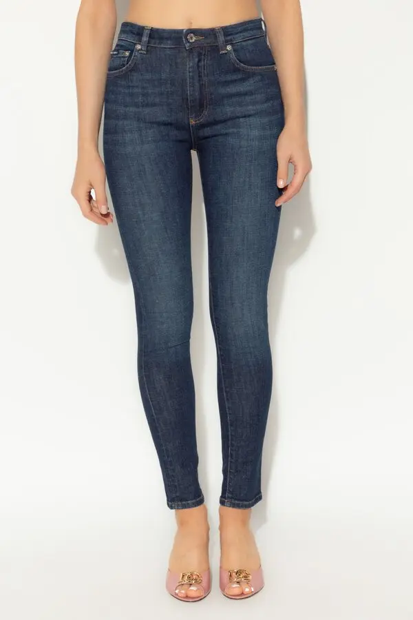 Dolce & Gabbana Logo Plaque Tapered Leg Jeans