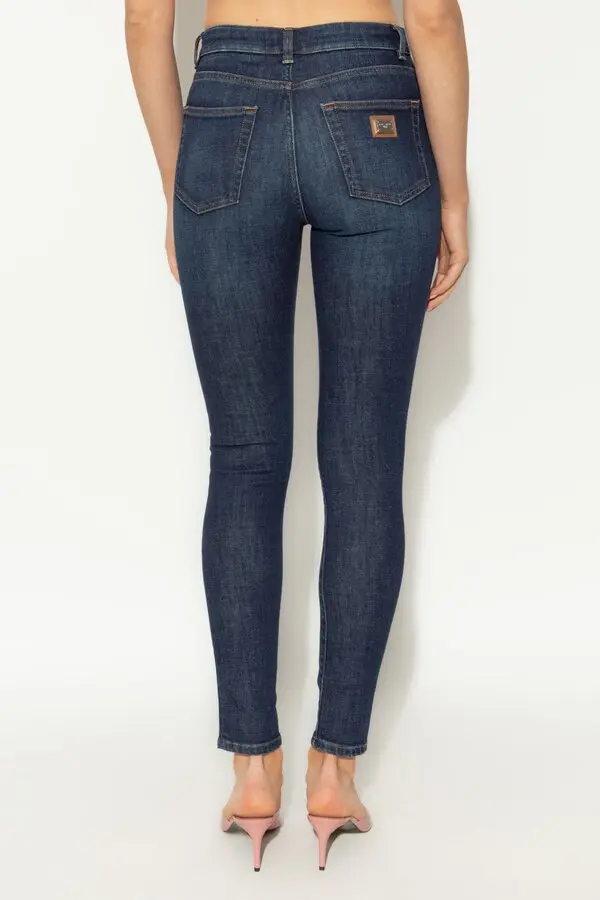 Dolce & Gabbana Logo Plaque Tapered Leg Jeans