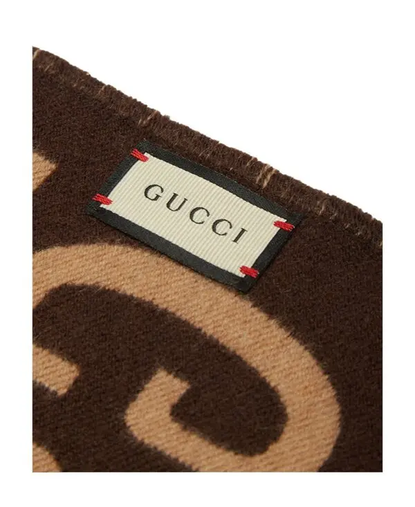 Gucci Gg Jacquard Scarf - Brown