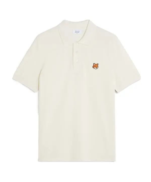 Maison Kitsuné Fox Patch Polo Shirt - White