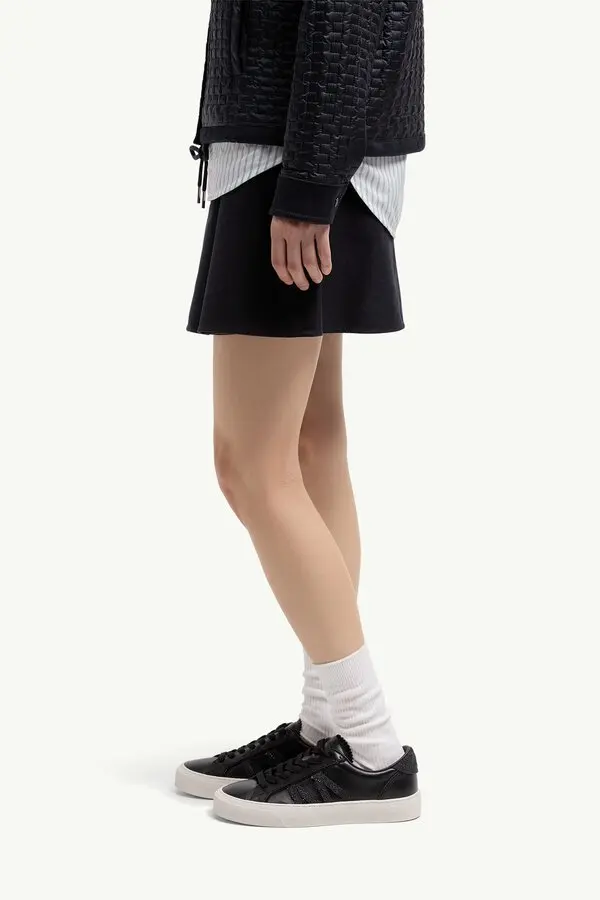 Moncler Monaco Leather Glitter Trainers - Black