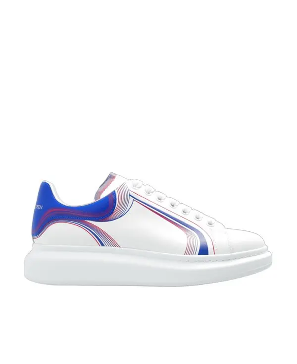 Alexander McQueen Panelled Motif Lace-up Sneakers - White