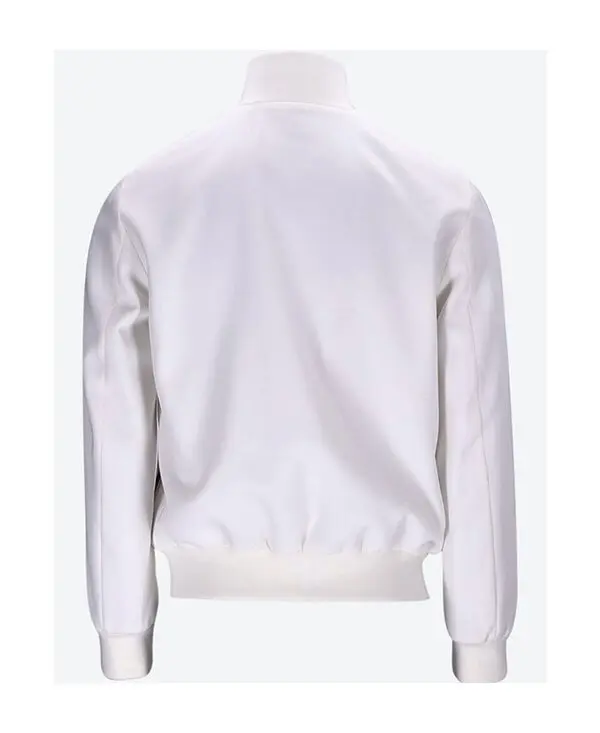 Dsquared2 Logo Embroidered Zip-up Bomber Jacket - White