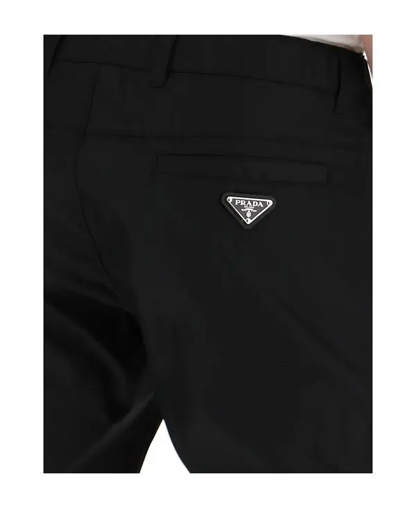 Prada Logo Plaque Tailored Trousers