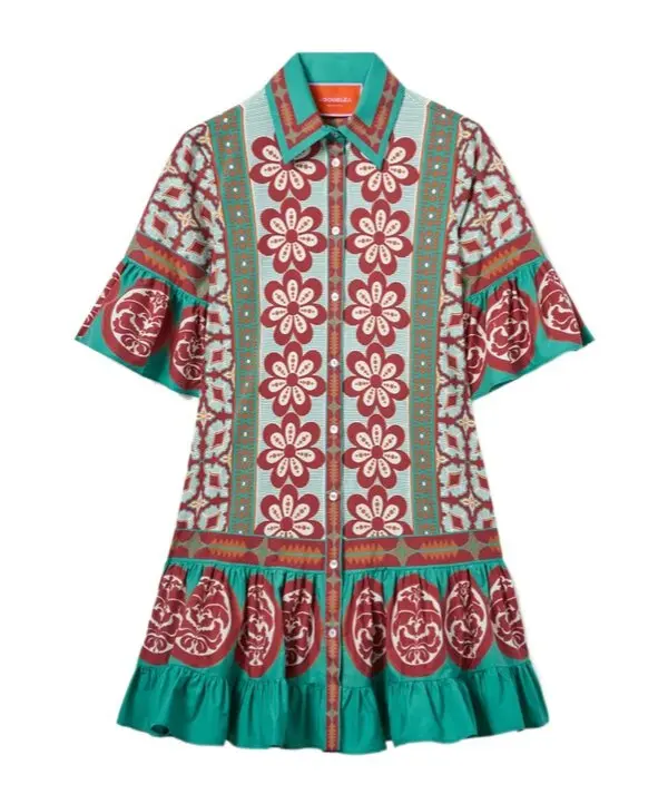 La DoubleJ Choux Ruffled Mini Dress - Green