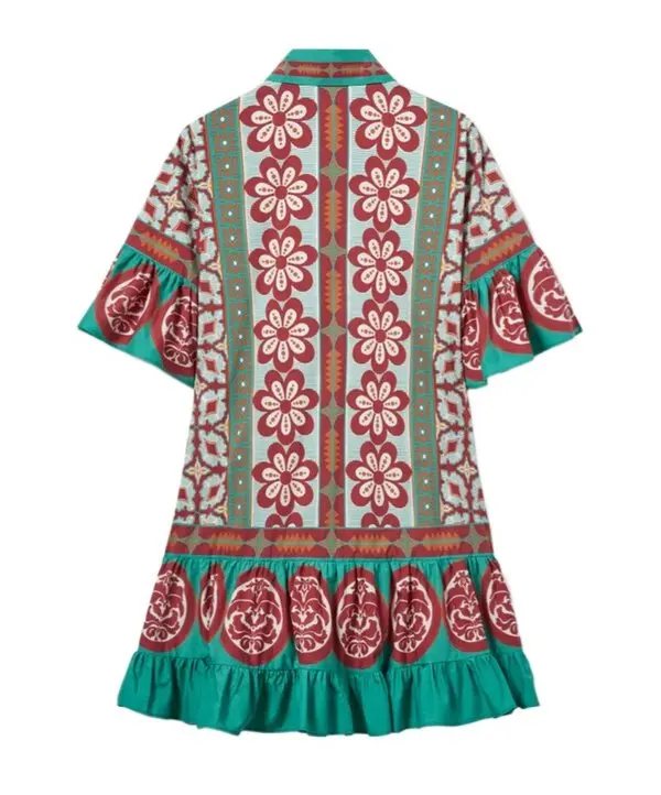 La DoubleJ Choux Ruffled Mini Dress - Green