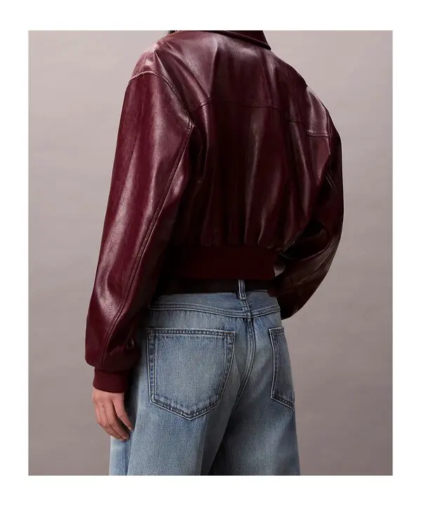 Calvin Klein Zip-up Leather Bomber Jacket