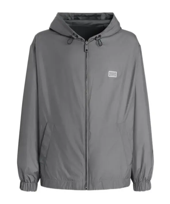 Dolce & Gabbana Zip-up Hooded Sports Jacket With Logo Plaque