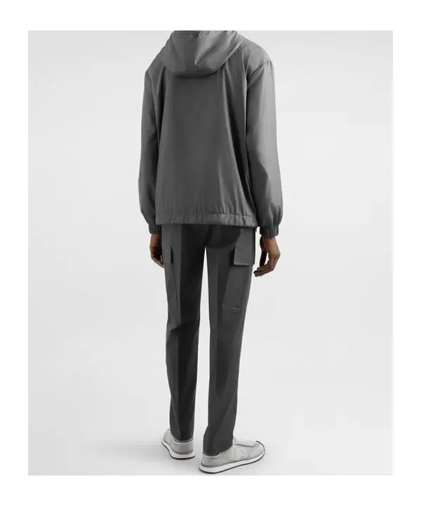 Dolce & Gabbana Zip-up Hooded Sports Jacket With Logo Plaque