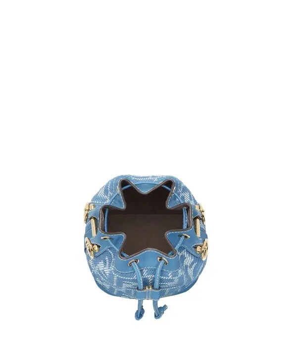 Fendi Mon Tresor Ff Jacquard Mini Bucket Bag - Blue