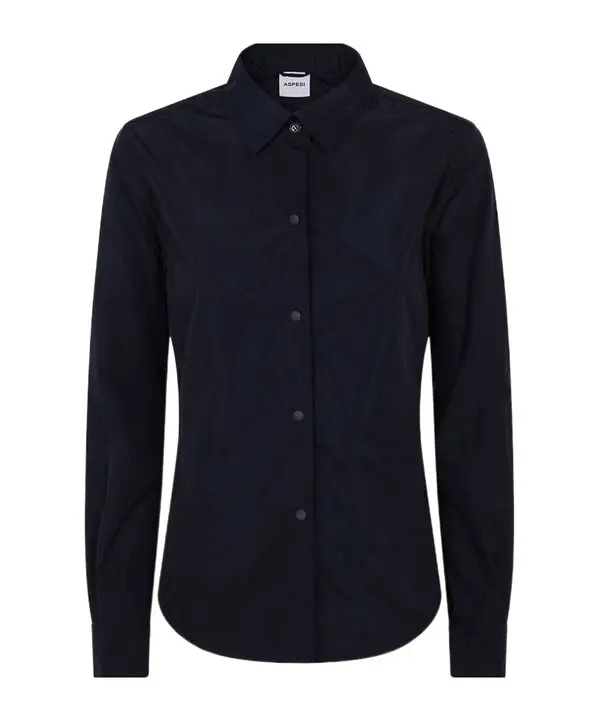 Aspesi Shirt Jacket With Lapel And Button Closure - Black