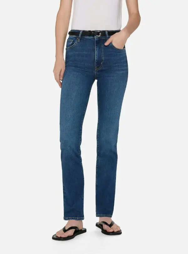 FRAME Whiskering Effect High Waist Full Length Jeans