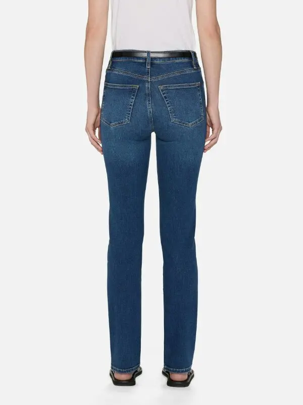 FRAME Whiskering Effect High Waist Full Length Jeans
