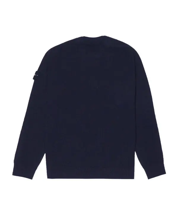 Stone Island Logo Patch Crewneck Jumper - Blue