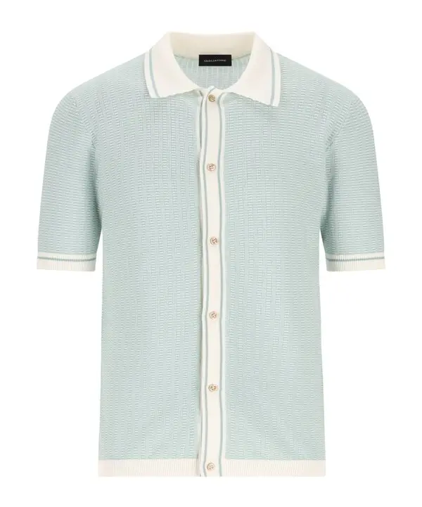 Tagliatore Contrast Trim Ribbed Short-sleeved Shirt