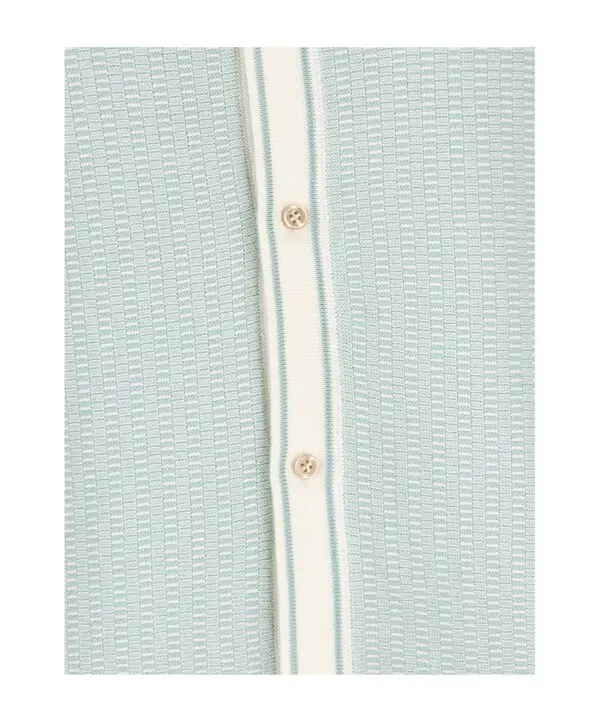 Tagliatore Contrast Trim Ribbed Short-sleeved Shirt