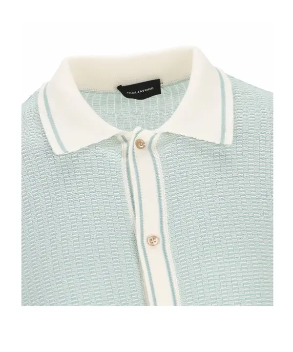 Tagliatore Contrast Trim Ribbed Short-sleeved Shirt